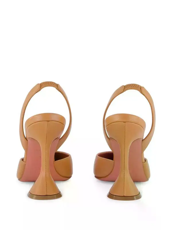 Amina Muaddi Holli Leather Slingback Pumps