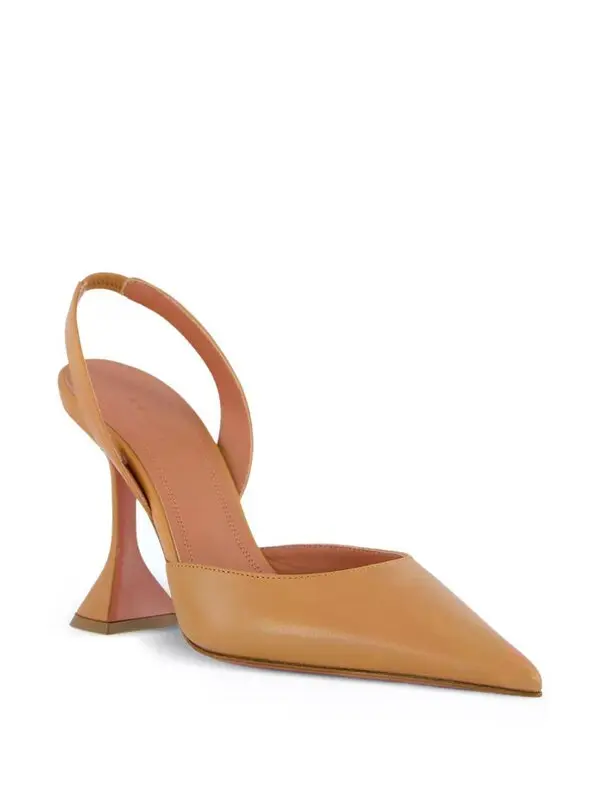 Amina Muaddi Holli Leather Slingback Pumps