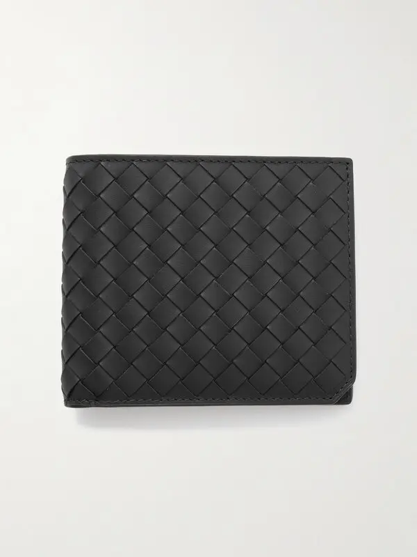 Bottega Veneta Intrecciato Leather Billfold Wallet - Black