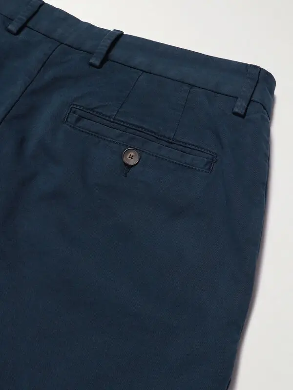 Mr P. Straight-leg Organic Cotton-blend Chinos - Blue