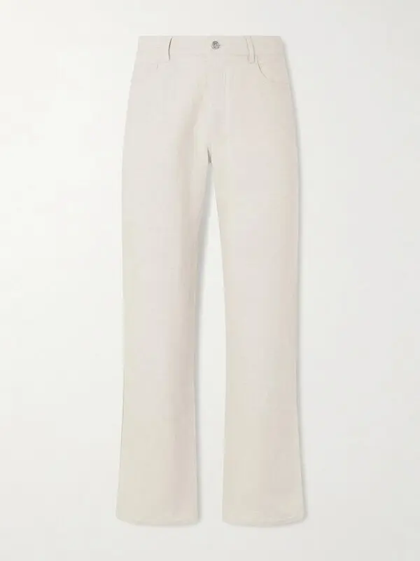 Mr P. Edward Straight-leg Linen And Cotton-blend Trousers - Neutrals