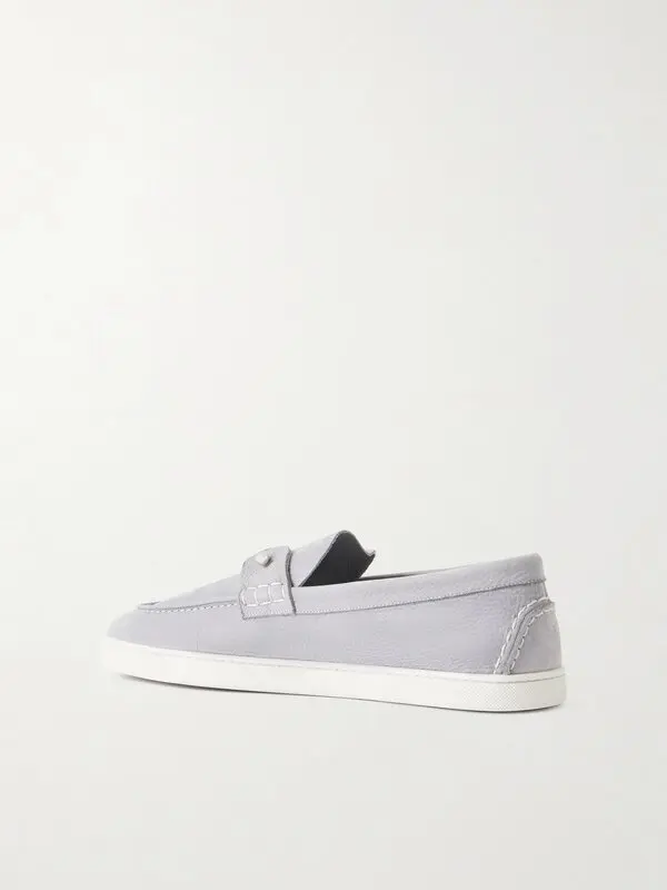 CHRISTIAN LOUBOUTIN Chambeliboat Full-grain Leather Loafers - Gray