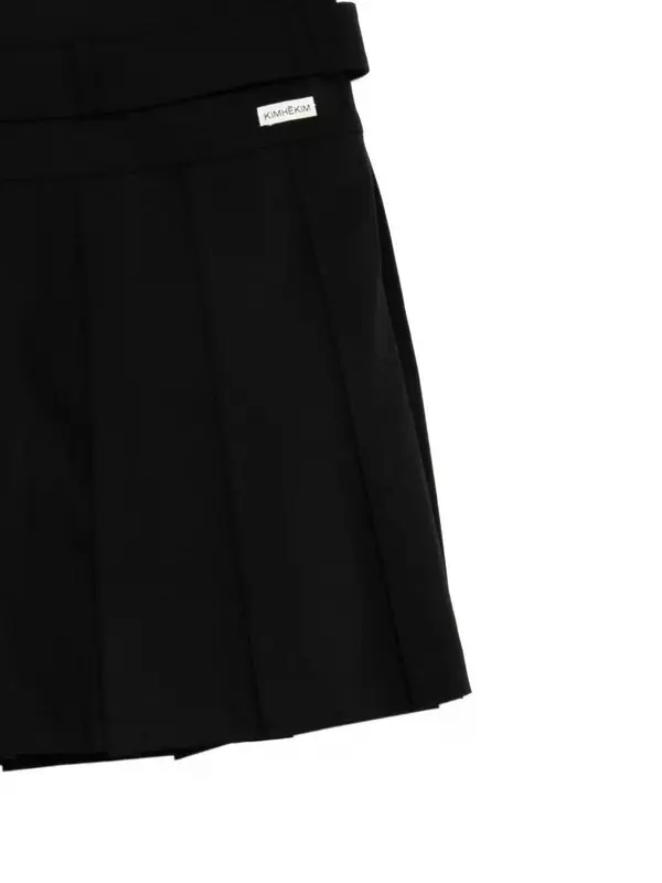 KIMHEKIM Belted Pleated Mini Short