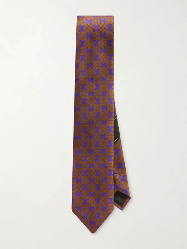 Dries Van Noten 7.5cm Silk-jacquard Tie - Purple