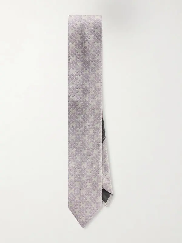 Dries Van Noten 7.5cm Silk-jacquard Neck Tie - Purple