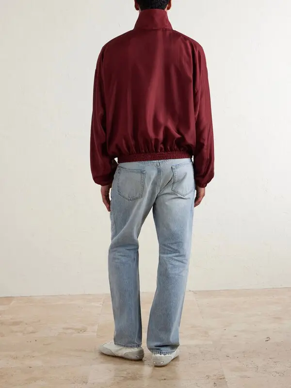 Saint Laurent Silk-habotai Blouson Jacket - Red