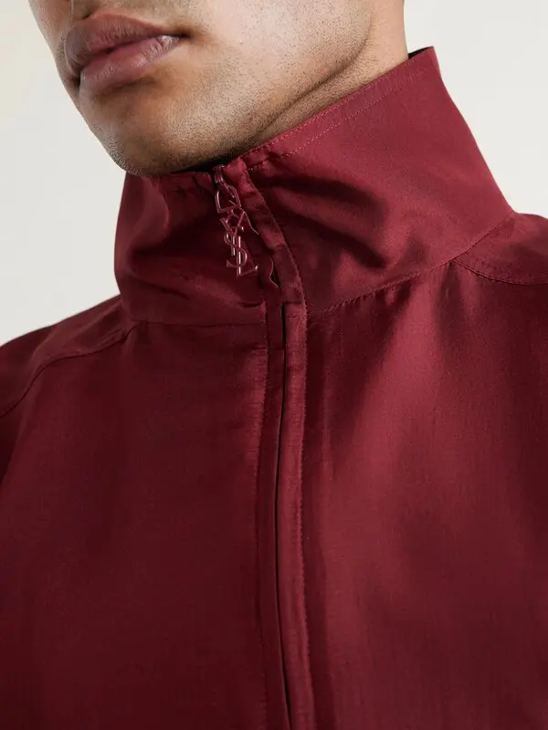Saint Laurent Silk-habotai Blouson Jacket - Red