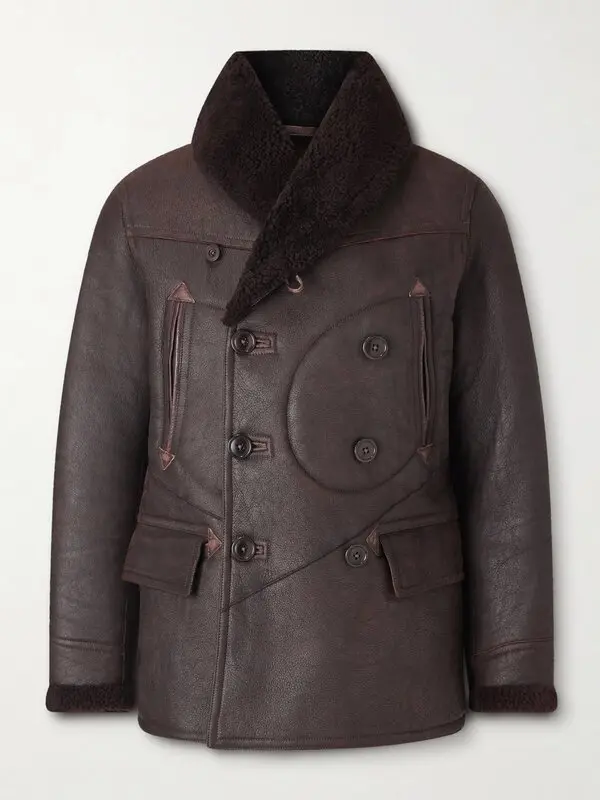 Ralph Lauren Slim-fit Double-breasted Shearling Coat