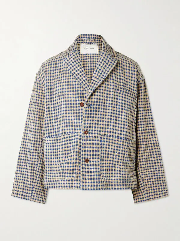 STORY MFG. Cove Checked Cotton Suit Jacket