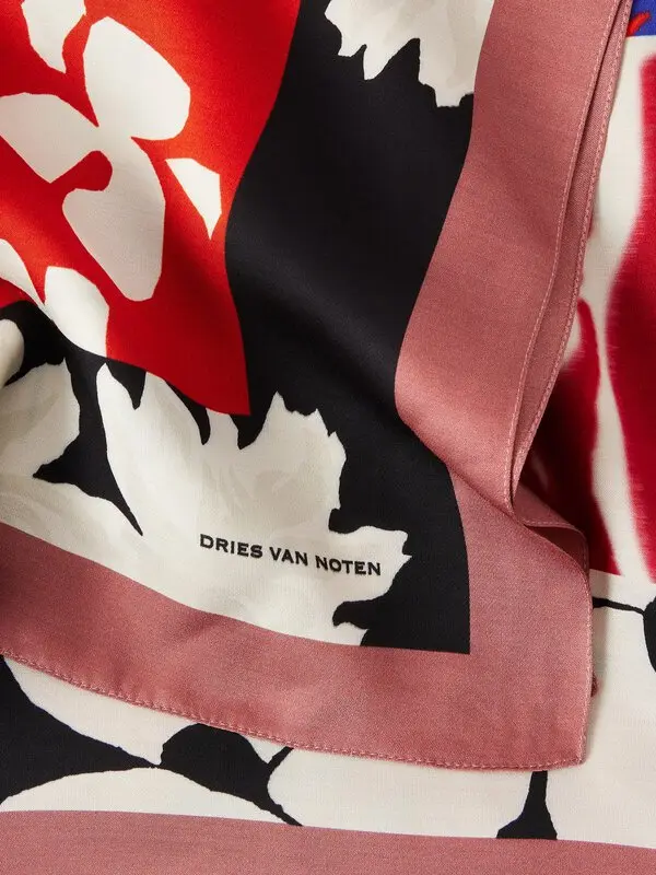 Dries Van Noten Floral-print Satin Scarf