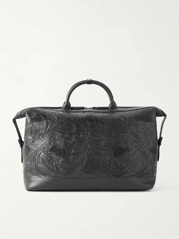 Ralph Lauren Engraved Leather Weekend Bag