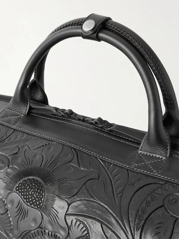Ralph Lauren Engraved Leather Weekend Bag