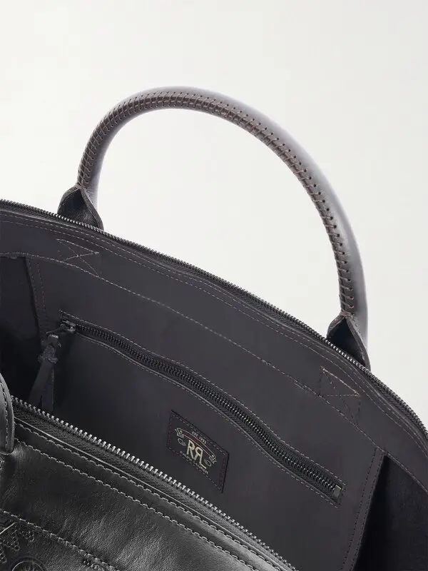 Ralph Lauren Engraved Leather Weekend Bag