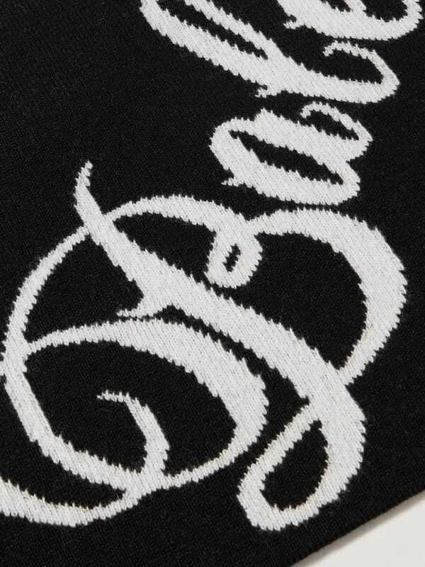 Balenciaga Intarsia-knit Wool-blend Beanie - Black