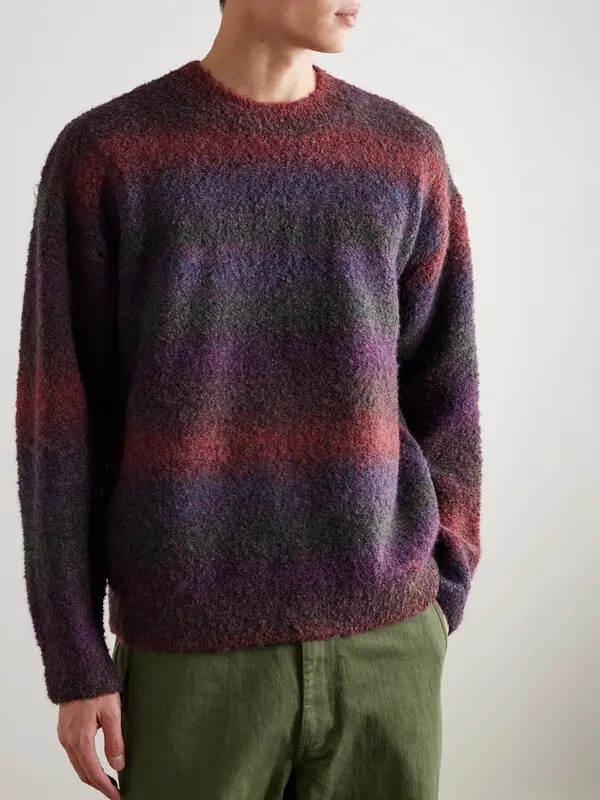 FRIZMWORKS Striped Bouclé Sweater