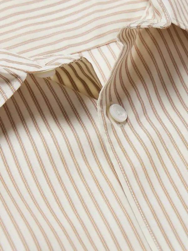 FRAME Relaxed Striped Lyocell Shirt - Neutrals