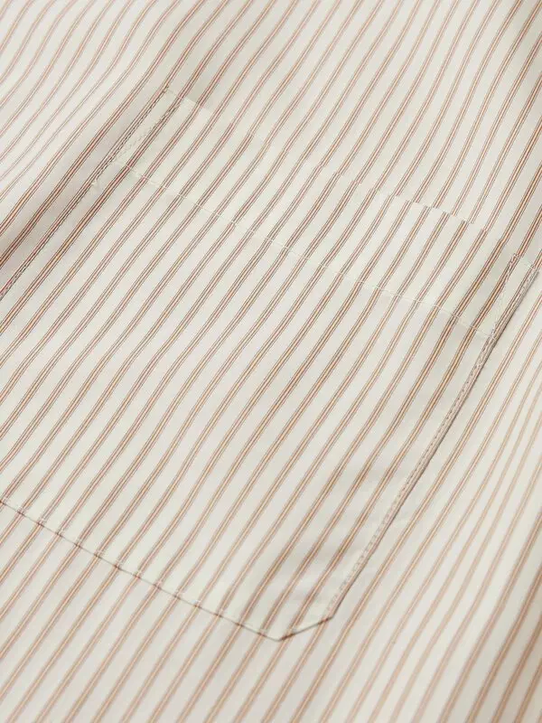FRAME Relaxed Striped Lyocell Shirt - Neutrals