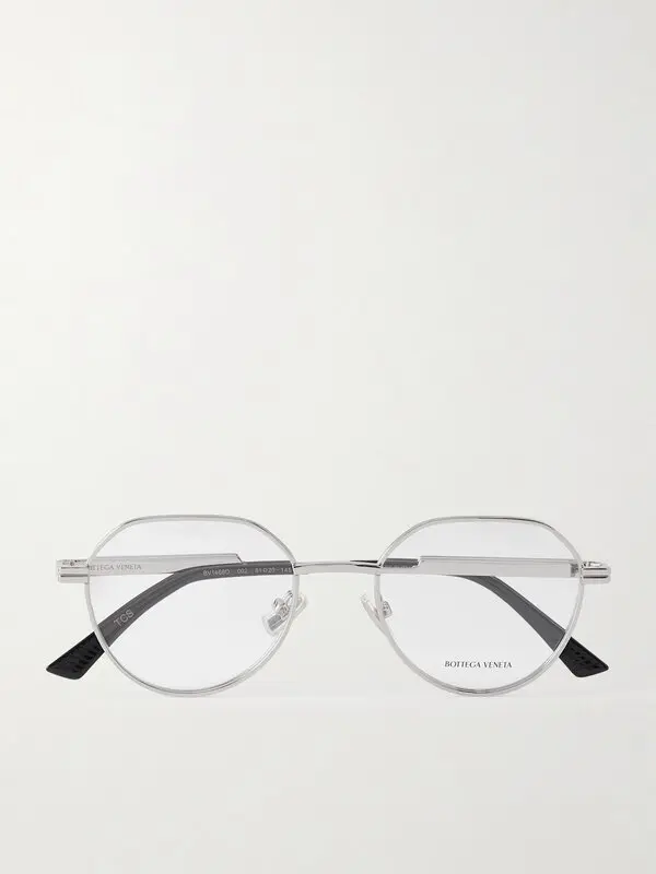 Bottega Veneta Dash Panthos Round-frame Optical Glasses - Silver