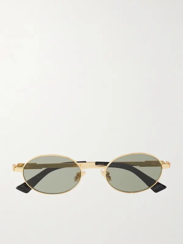 Bottega Veneta Oval Sunglasses - Gold