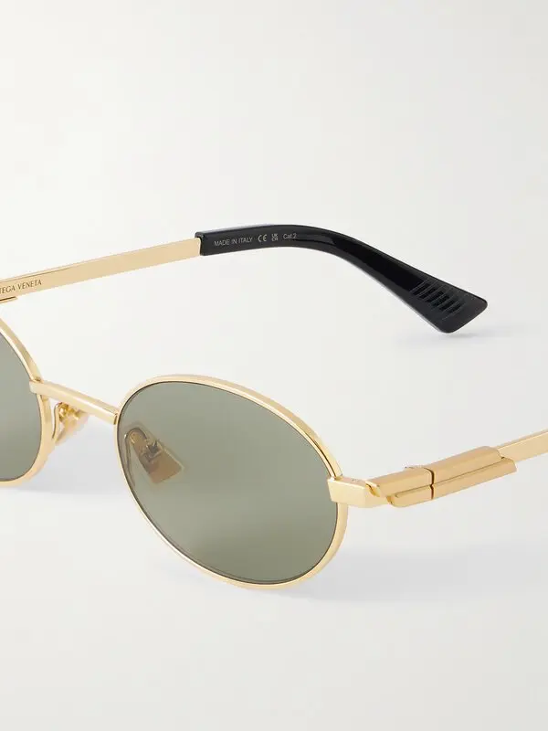 Bottega Veneta Oval Sunglasses - Gold