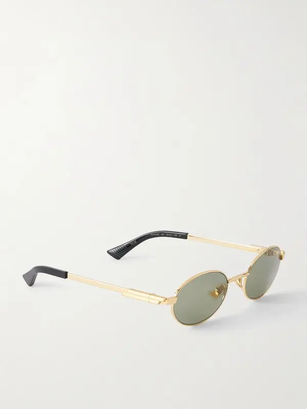 Bottega Veneta Oval Sunglasses - Gold