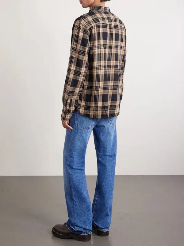 Ralph Lauren Checked Cotton And Linen-blend Flannel Shirt