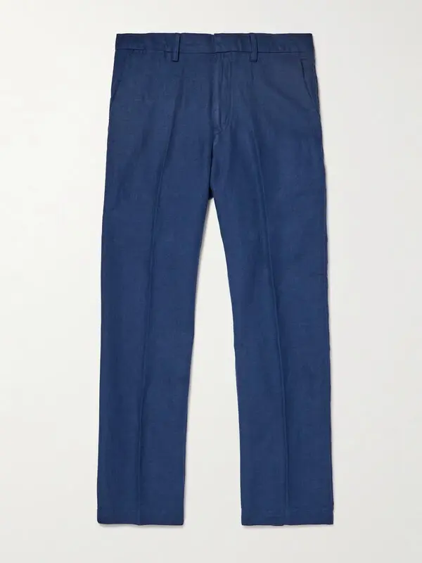 Polo Ralph Lauren Straight-leg Linen And Cotton-blend Trousers