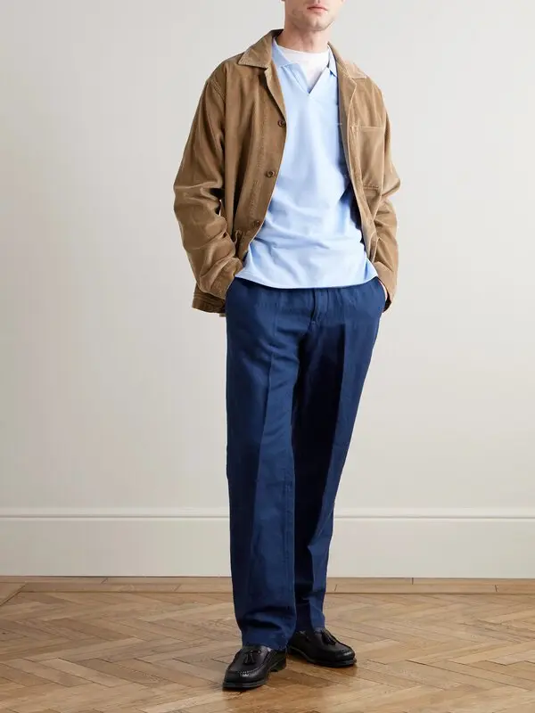 Polo Ralph Lauren Straight-leg Linen And Cotton-blend Trousers