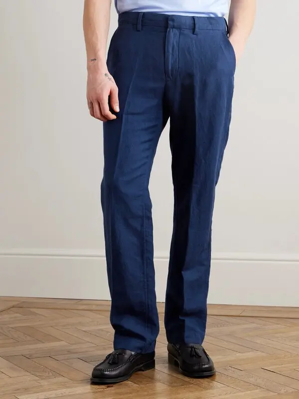 Polo Ralph Lauren Straight-leg Linen And Cotton-blend Trousers