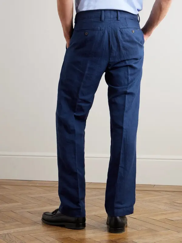 Polo Ralph Lauren Straight-leg Linen And Cotton-blend Trousers