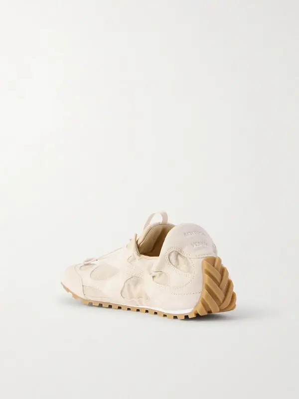 Bottega Veneta Orbit Flash Ripstop-trimmed Suede Sneakers - Neutrals