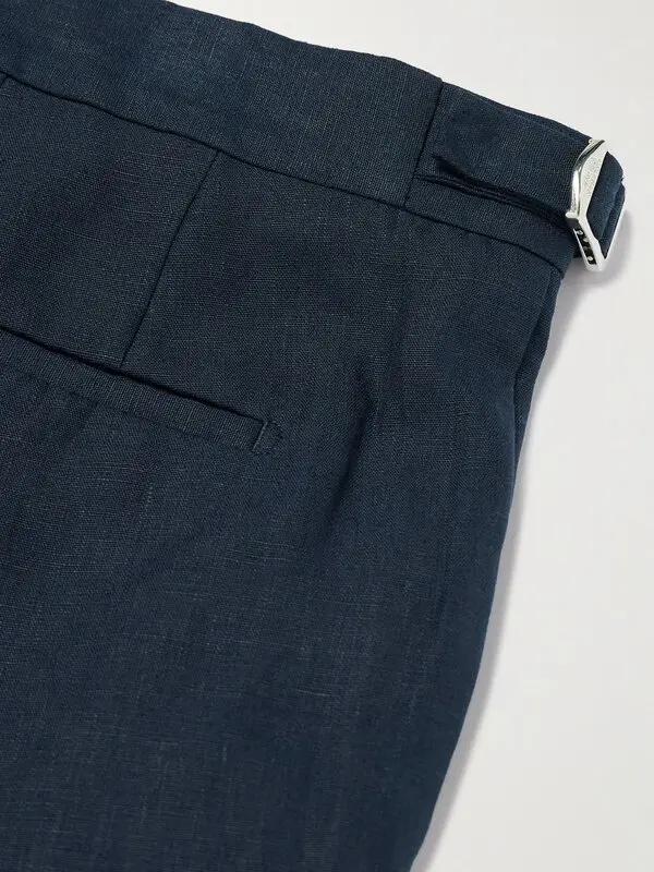 Orlebar Brown Norwich Straight-leg Linen Shorts - Blue