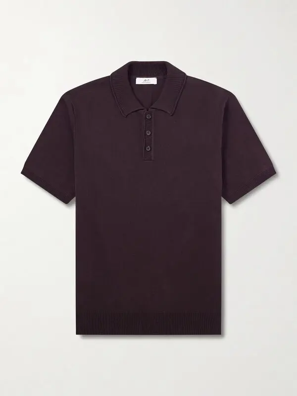 Mr P. Milano Cotton Polo Shirt - Brown