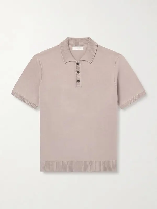Mr P. Milano Cotton Polo Shirt - Neutrals
