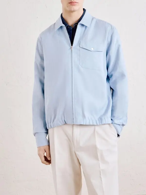 Mr P. Linen Shirt Jacket - Blue