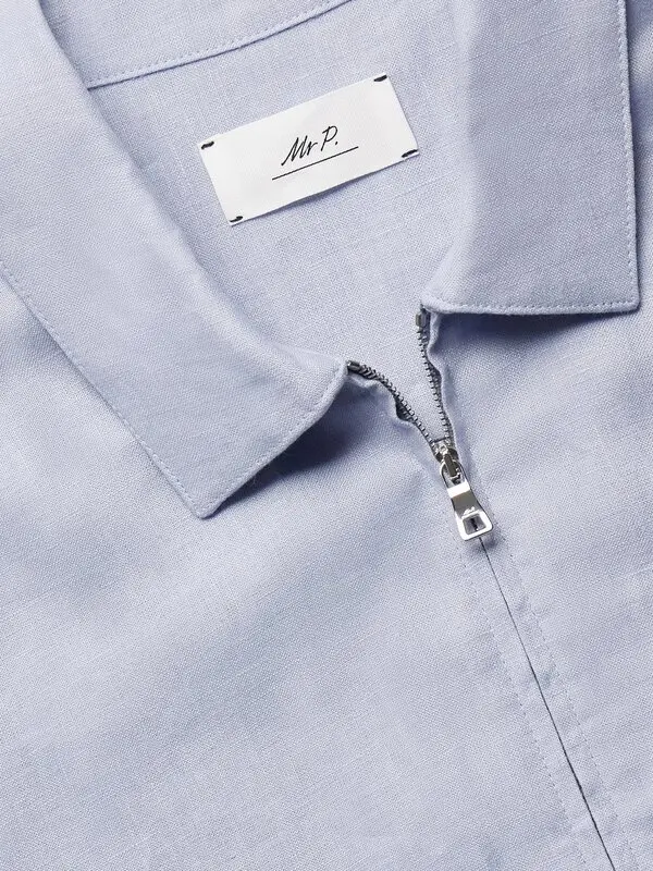 Mr P. Linen Shirt Jacket - Blue