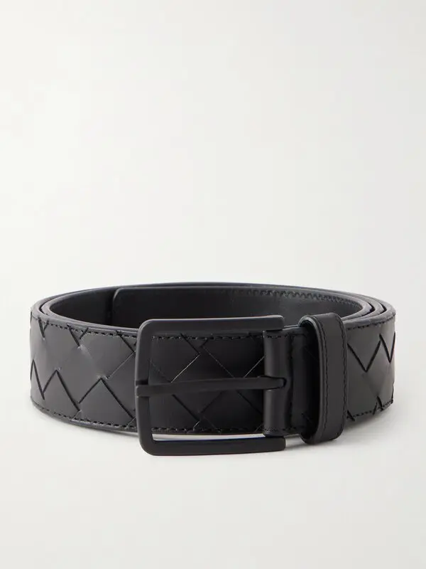 Bottega Veneta 3.5cm Intrecciato Leather Belt - Black
