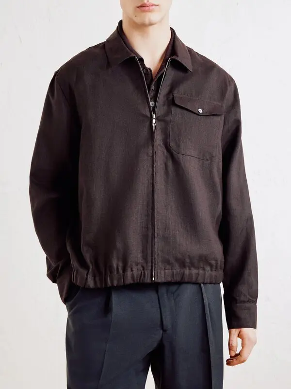 Mr P. Linen Shirt Jacket - Brown