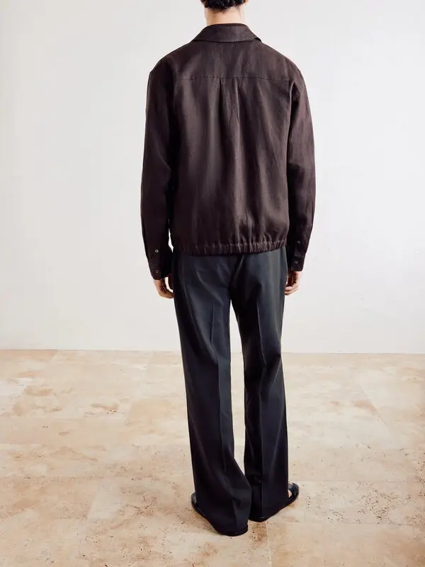 Mr P. Linen Shirt Jacket - Brown