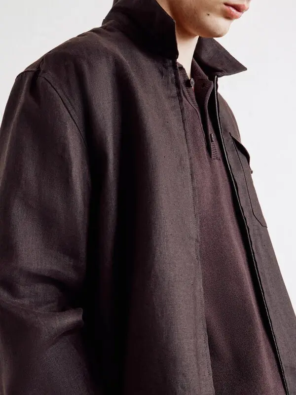 Mr P. Linen Shirt Jacket - Brown