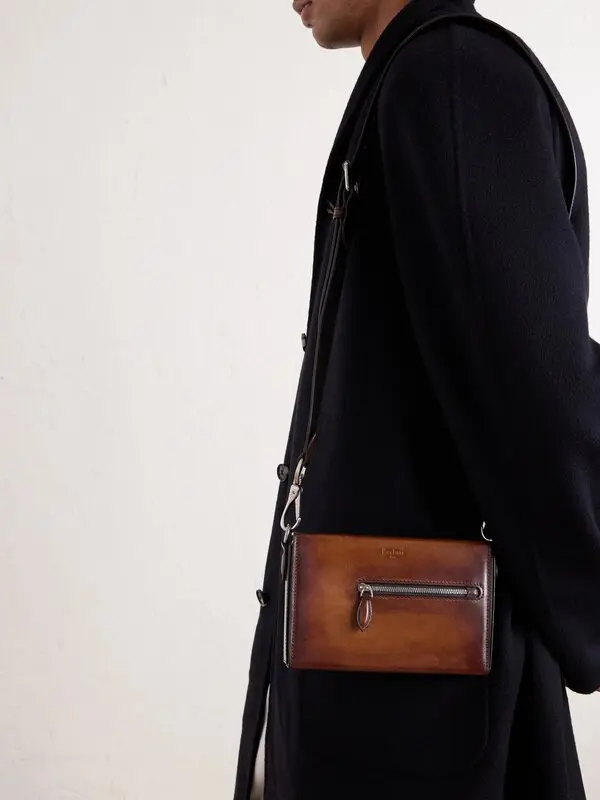 Berluti Jour De Poche Venezia Leather Messenger Bag