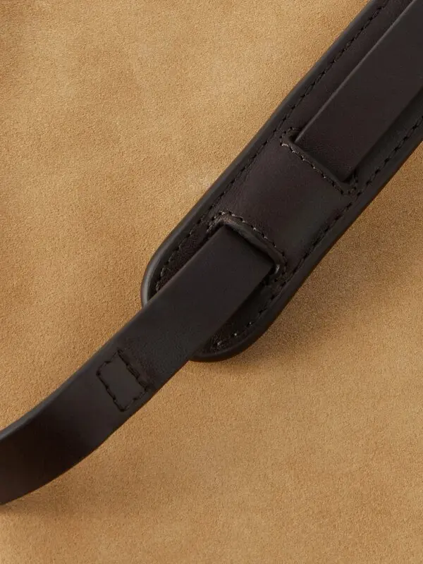 Dries Van Noten Leather-trimmed Suede Messenger Bag