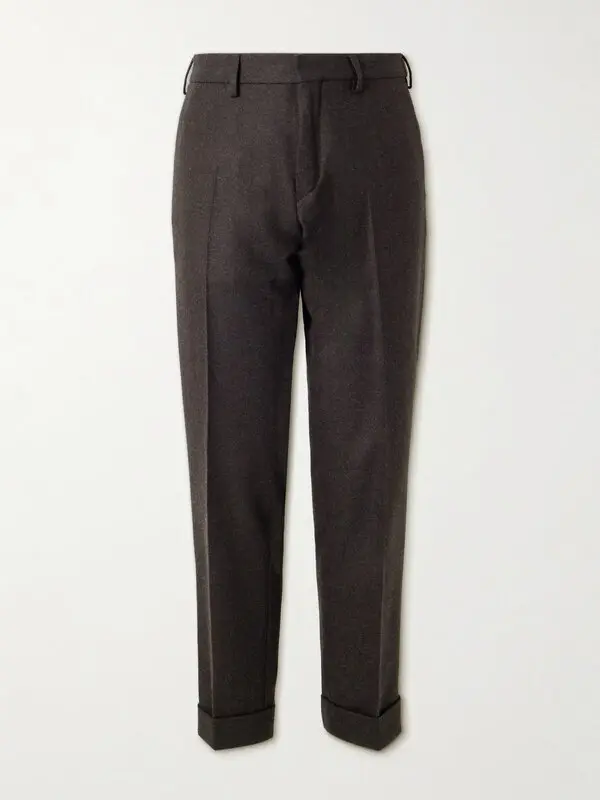 Dries Van Noten Straight-leg Wool Trousers - Brown