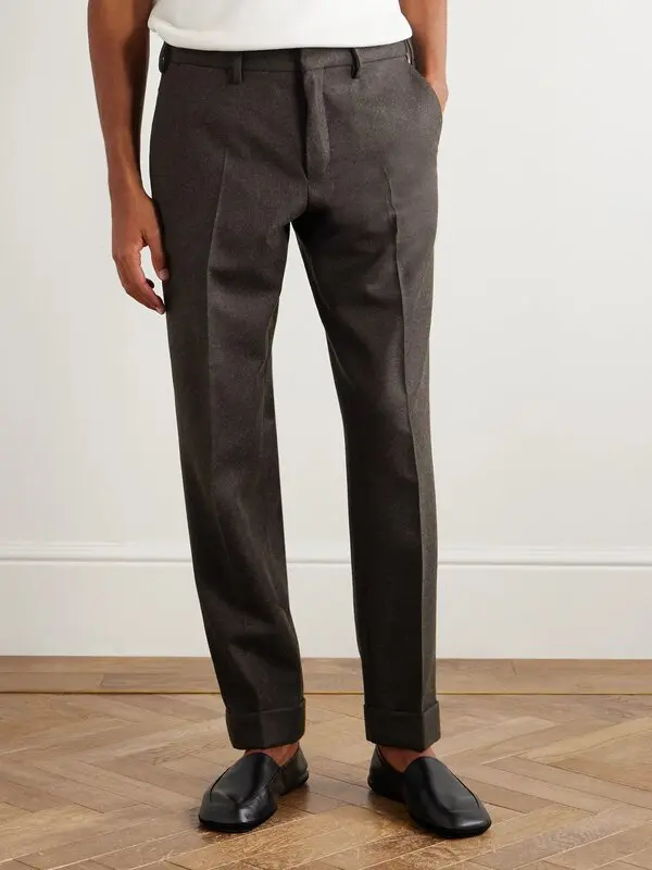 Dries Van Noten Straight-leg Wool Trousers - Brown
