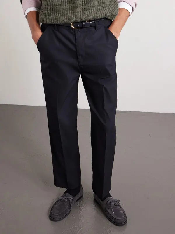 Folk Slim-fit Cotton-blend Trousers - Black