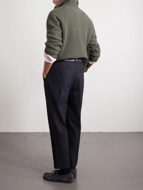 Folk Slim-fit Cotton-blend Trousers - Black