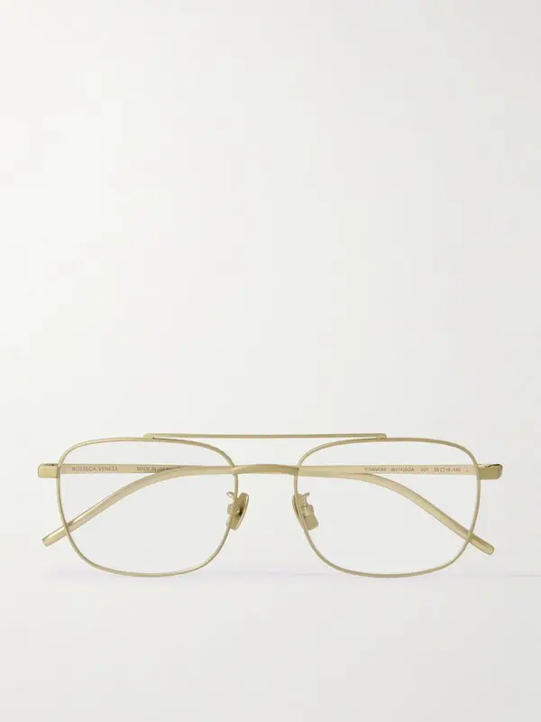 Bottega Veneta Aviator-style Titanium Optical Glasses - Gold