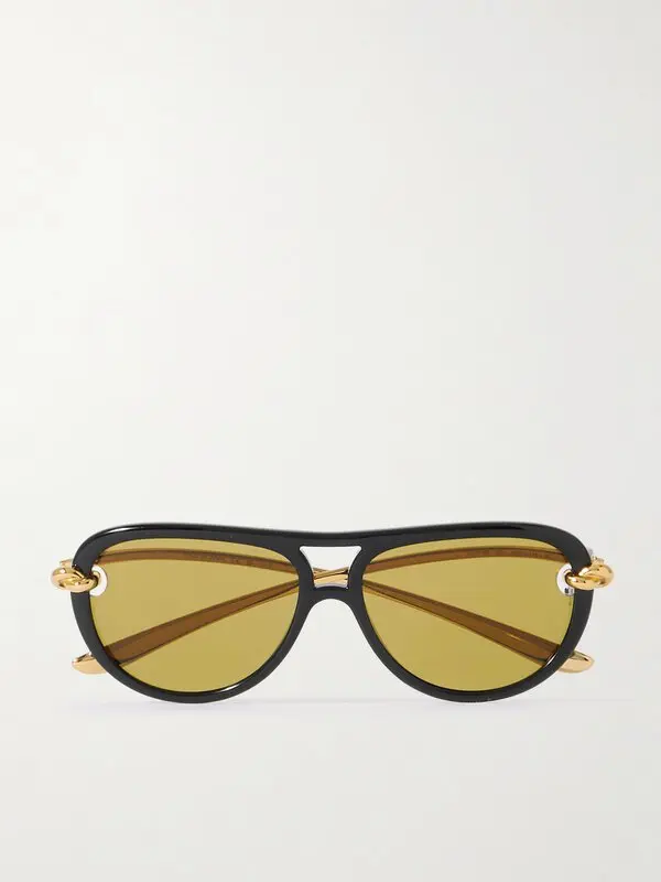 Bottega Veneta Aviator-style Acetate Sunglasses - Black