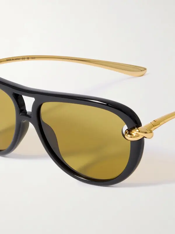 Bottega Veneta Aviator-style Acetate Sunglasses - Black