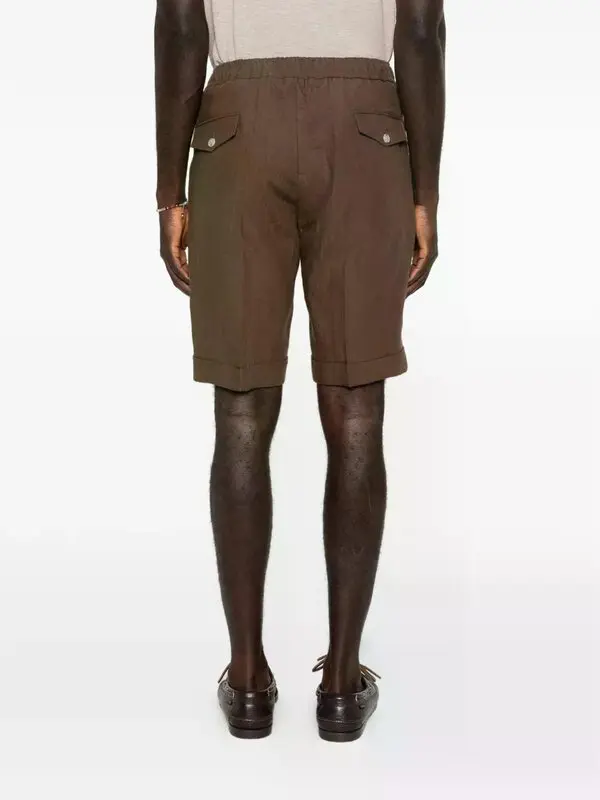 BARBA NAPOLI Drawstring Pleated Shorts - Brown